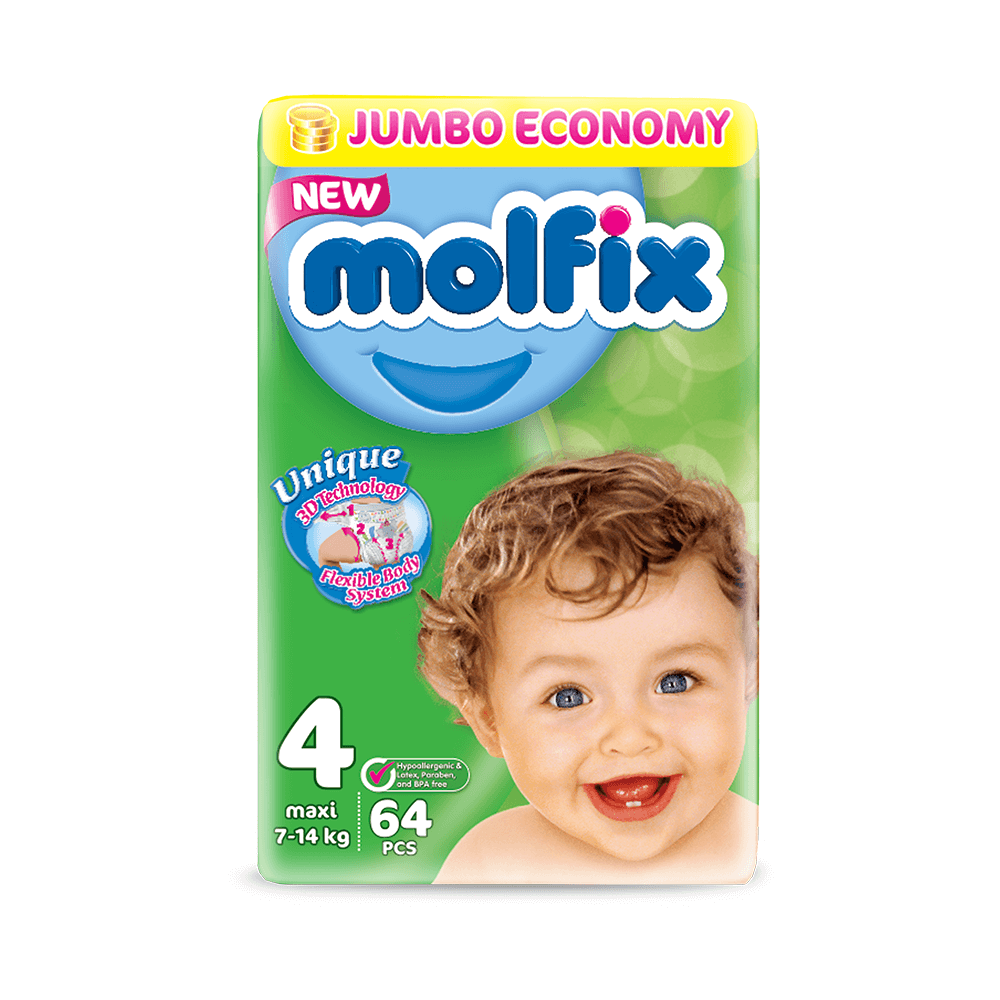 Molfix Baby Diapers Size 4 (64 Pcs) Price in Pakistan